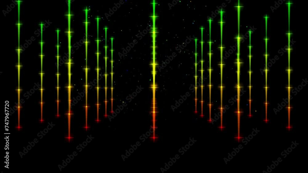 Abstract glowing particle line and glitter flying motion. Beautiful ...