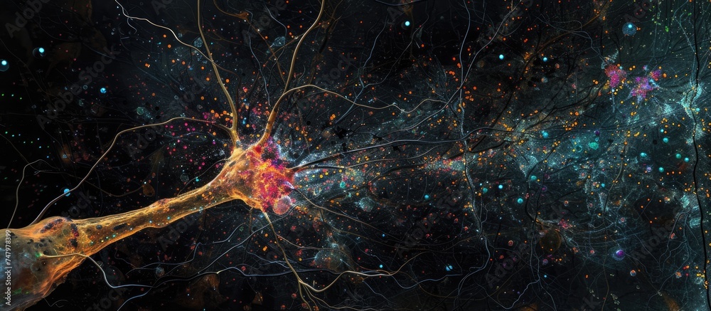 This computer generated illustration depicts a detailed view of a human ...