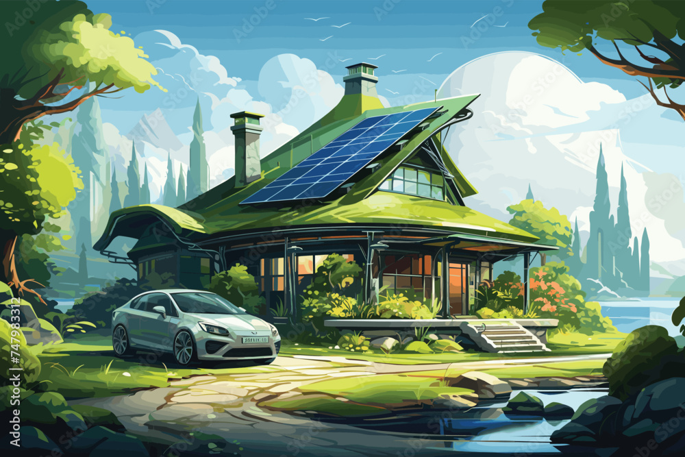 Ecological lifestyle, sustainable and autonomous living, clean ...