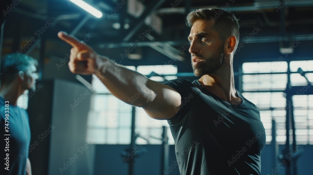 Personal Trainer Motivating Clients - A personal trainer in action ...