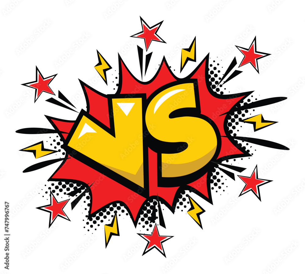 VS comic explosion frame. Versus comic fighting duel, battle challenge ...