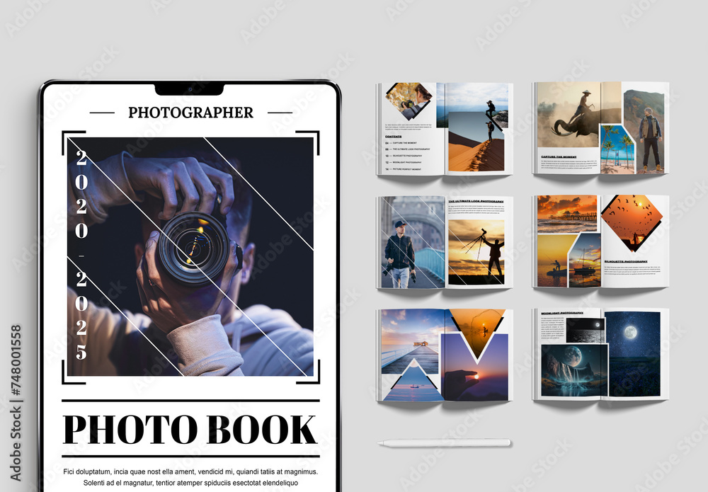 Simple Photographer Photo Book Layout Stock Template | Adobe Stock