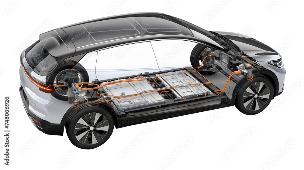 Cutaway View of Modern Electric Vehicle Architecture Stock Illustration ...