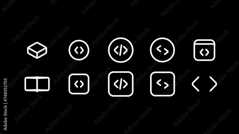 Animated Development icons. code Database dataflow github Animated ...