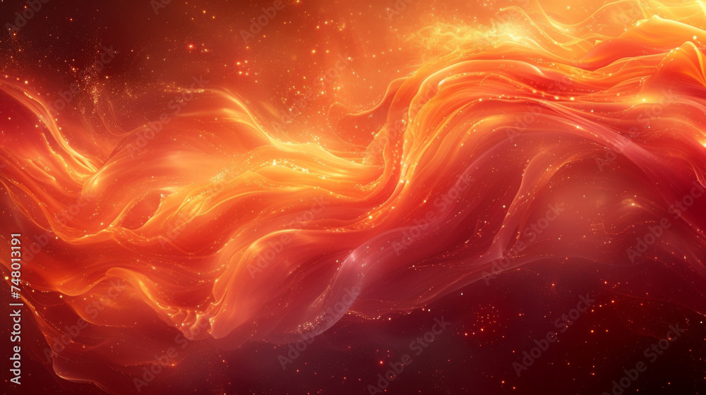 Closeup of a molten metal texture with a fiery mix of red and orange ...