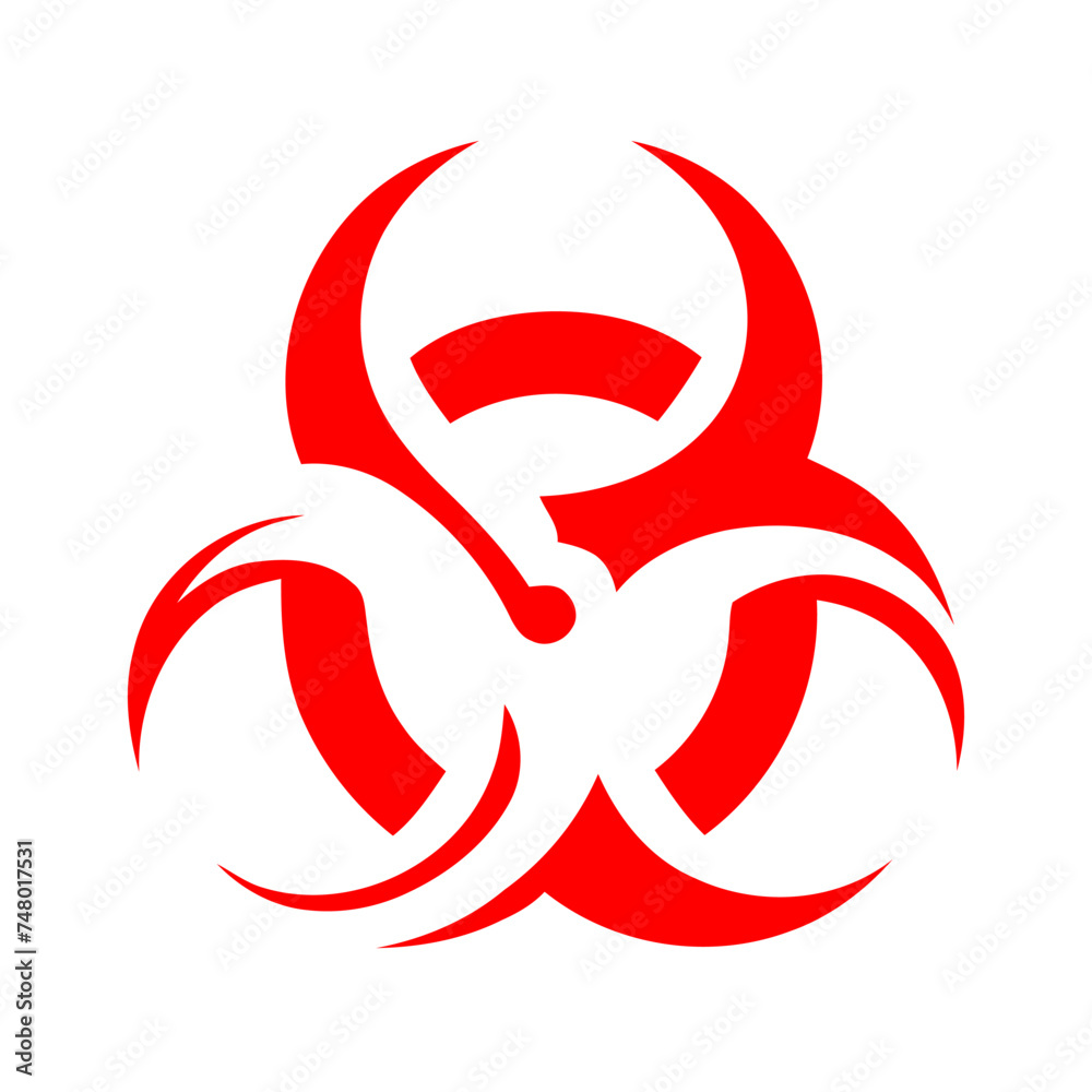 Biohazard symbols. Biological danger caution. Vector signs. Toxin ...