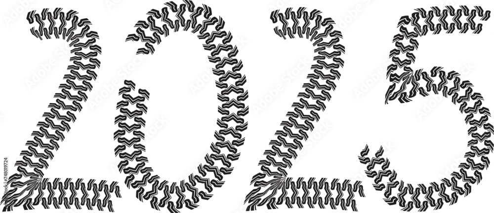 Tyre track numbers . Grunge texture . Screen print . Vector tire track ...