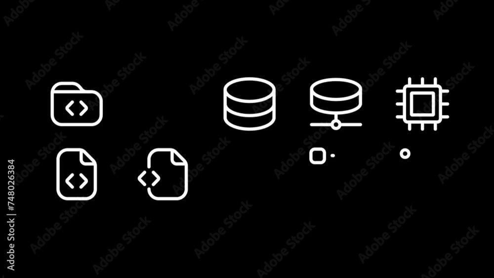 Animated Development icons. code Database dataflow github Animated ...