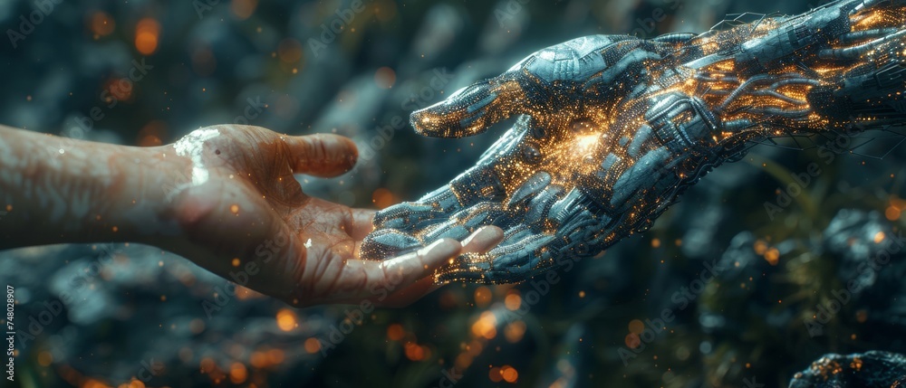 The Creation of Adam meets technology in this modern remake Stock ...
