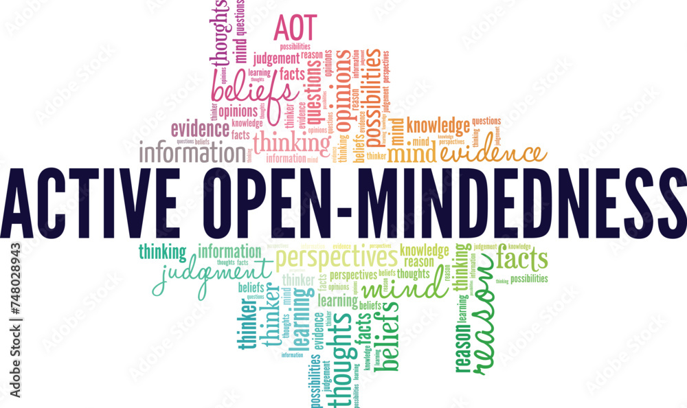 Active Open-Mind Thinking: Open-Mindedness word cloud conceptual design ...