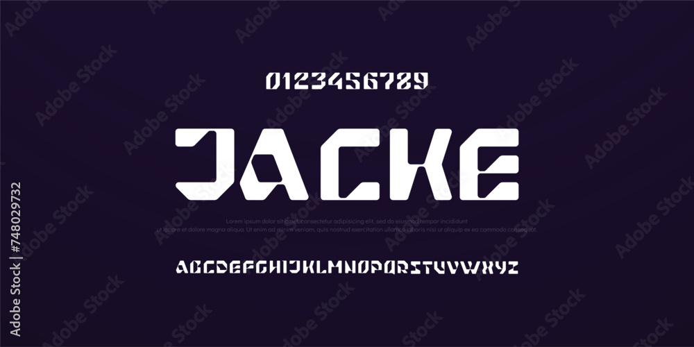 Jacke vector illustration. Stylish elegant vector composite font. set ...