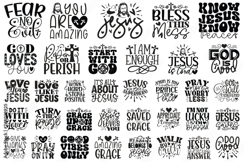 Jesus svg bundle, religious quotes bundle, christian bundle svg ...