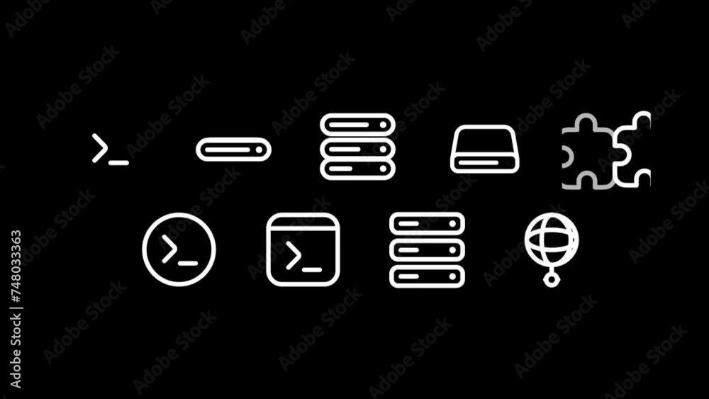 Animated Development icons. code Database dataflow github Animated ...