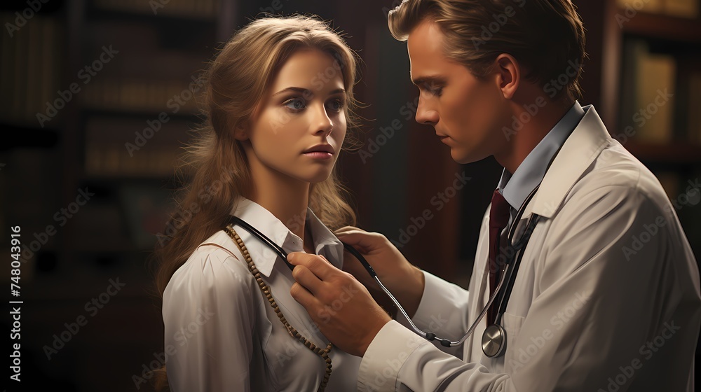 A high-definition image of a medical doctor reviewing patient X-rays on ...