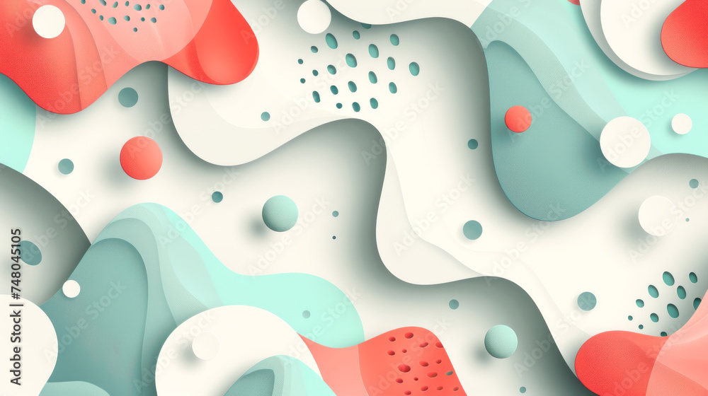 Liquidy Pattern of Abstract 3D Shapes and Gradients on a Light Background: A Modern Design Stock ...