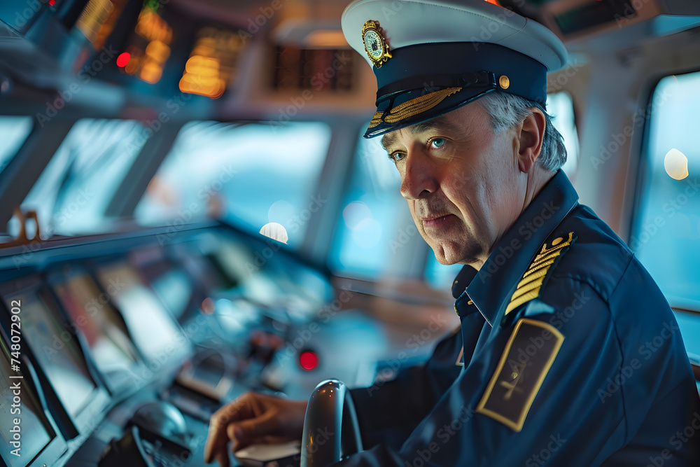 Captain in control of the cruise, Navigation officer on watch during ...