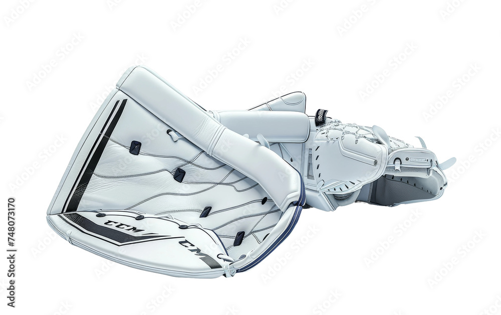 Exploring Ice Hockey Goalie Blockers On Transparent Background. Stock ...