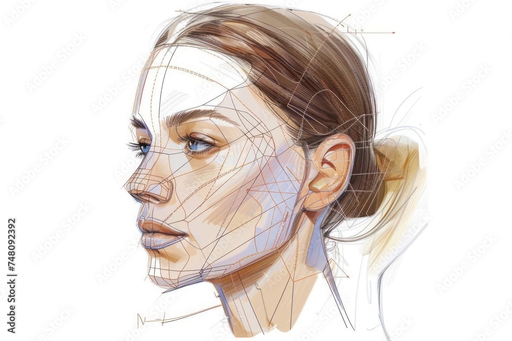 A detailed view of cheek filler application, highlighting the sculpting ...