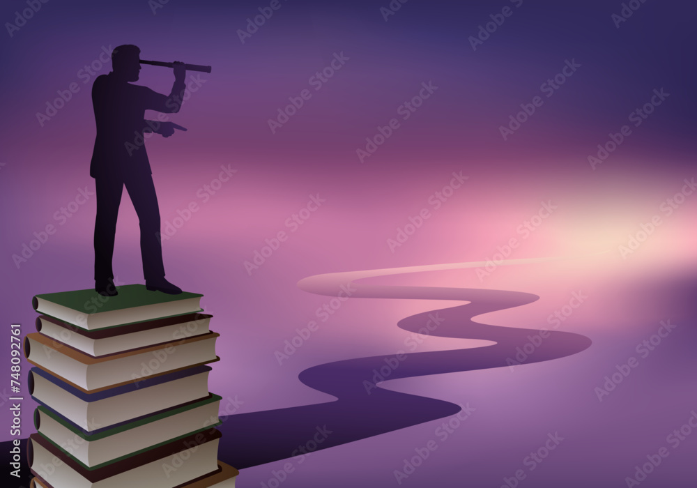 Vetor de Concept du savoir et des connaissances, avec le symbole d’un ...