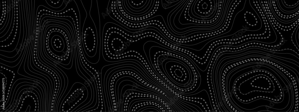 Abstract wave curved lines topographic contours map background ...