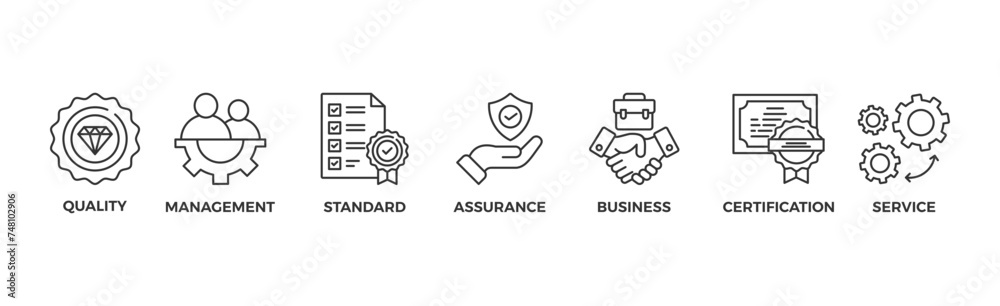 ISO 9001 banner web icon vector illustration concept with icon of ...