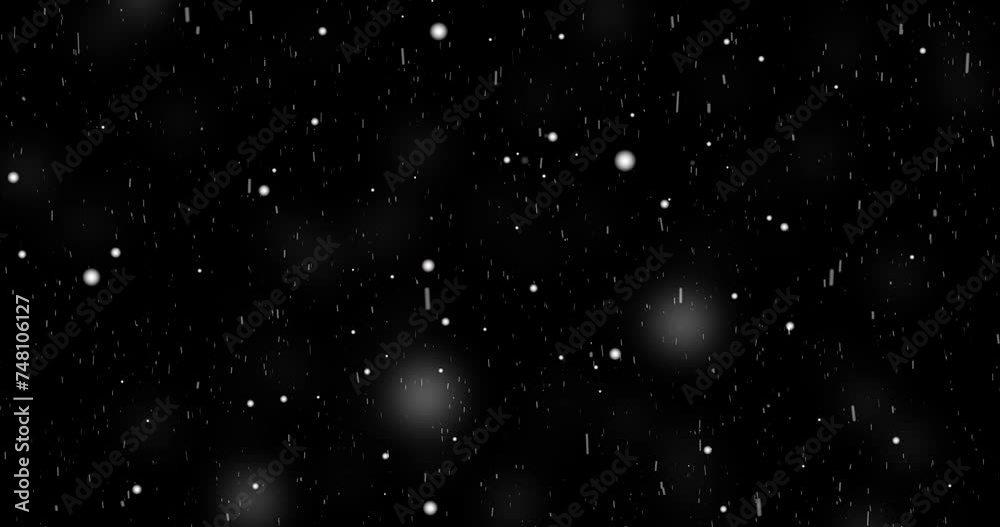 4K Ultrarealistic surreal snowfall seamless loop overlay effect. Snow ...