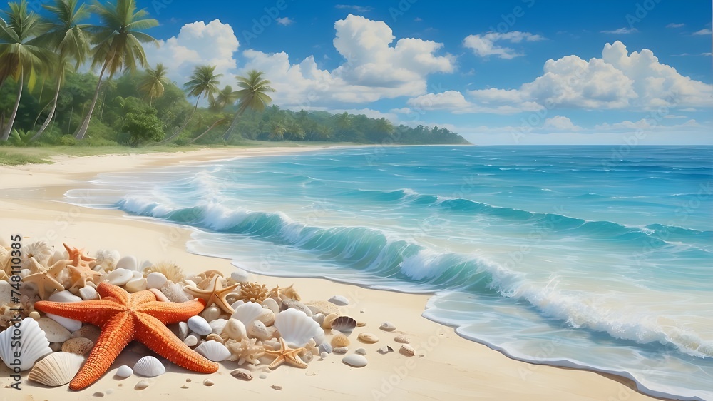 Ocean waves smashing, Sandy Seaside with Ocean Waves and Coastal ...