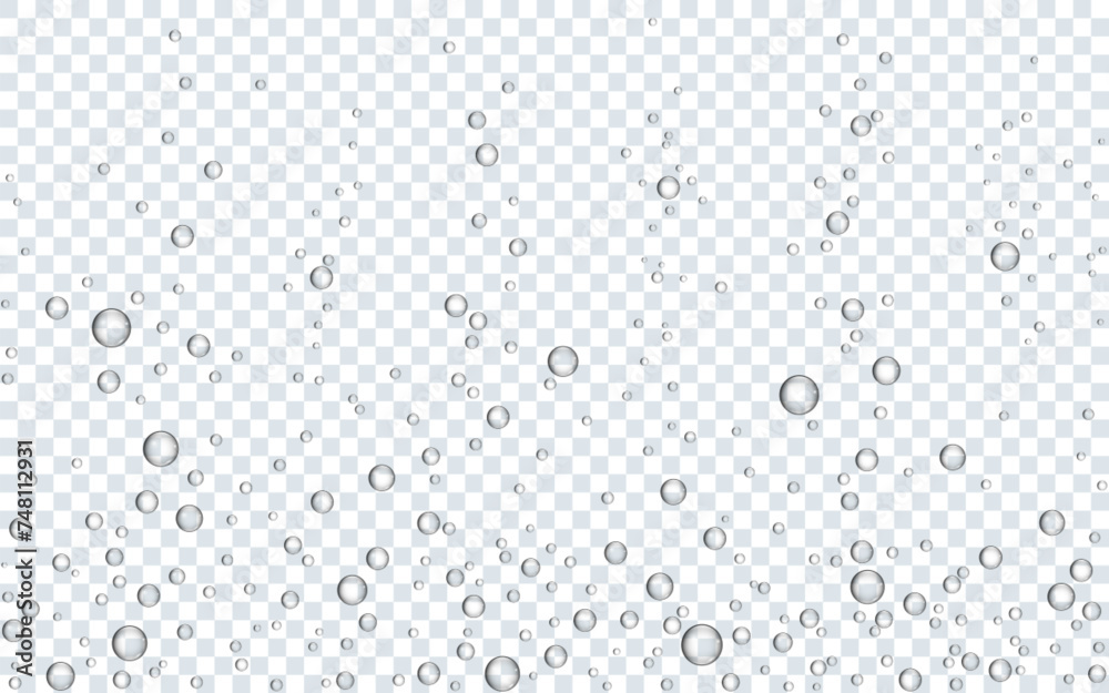 Bubbles water. Underwater sparks on transparent background. Realistic ...