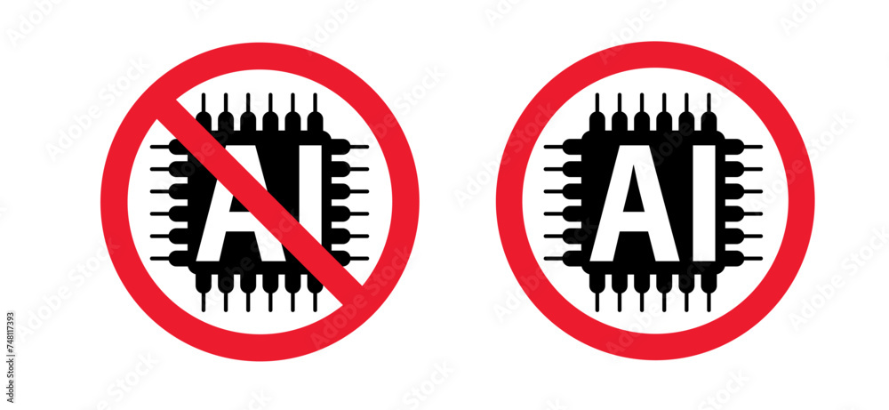 Stop No Ai Text Image Generator Forbidden Artificial Intelligence Ai Technology Artificial