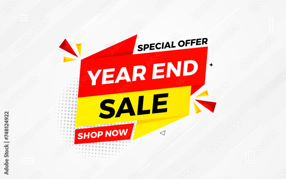 Year End sale offer banner template. stock clearance background. end of ...