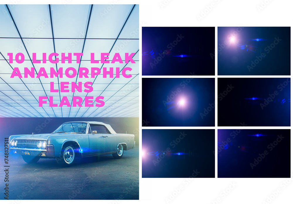 10 Cinematic Blue Lens Flares Overlays Stock Template | Adobe Stock