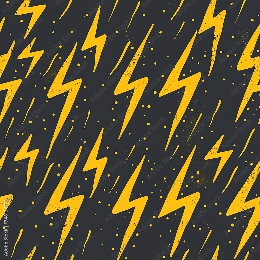 Cartoon Lightning Bolt Seamless Tile Stock Illustration | Adobe Stock