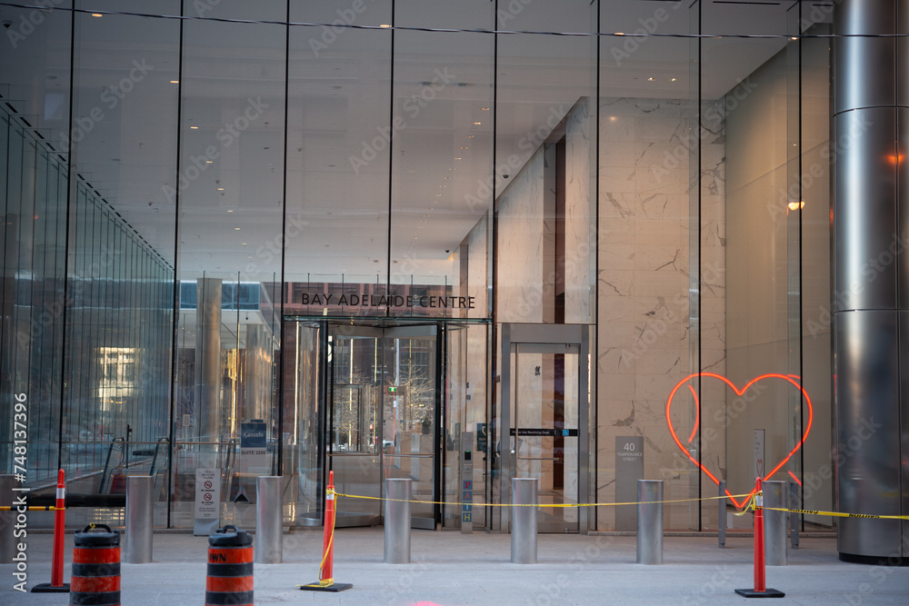 exterior building facade and entrance to Bay-Adelaide Centre, a ...