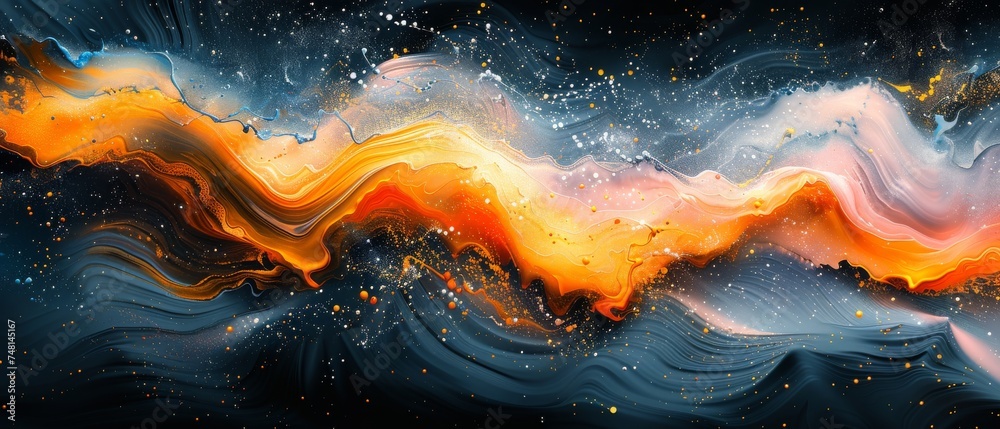 Art vector illustrations. Seamless design, golden grain. Oil on canvas ...