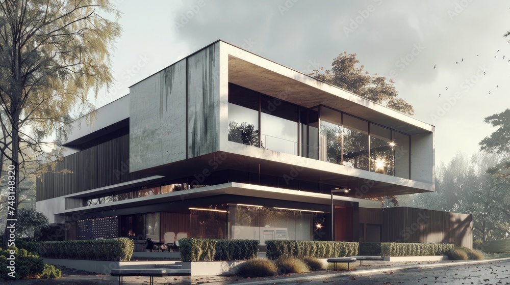 a single-section low-rise building spanning three floors, showcasing ...