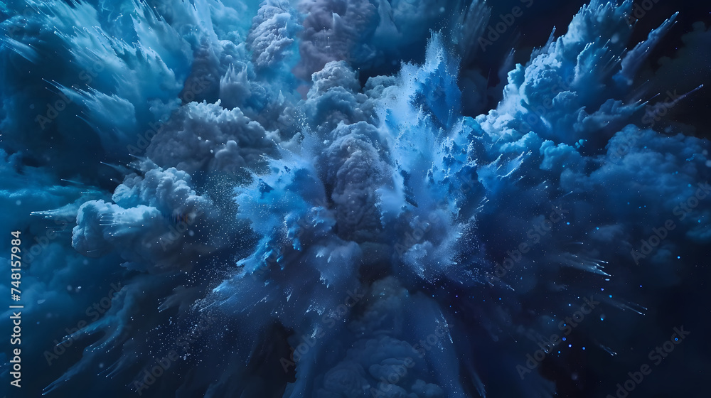 blue paint explosion, abstract background, vibrant paint explosion art ...