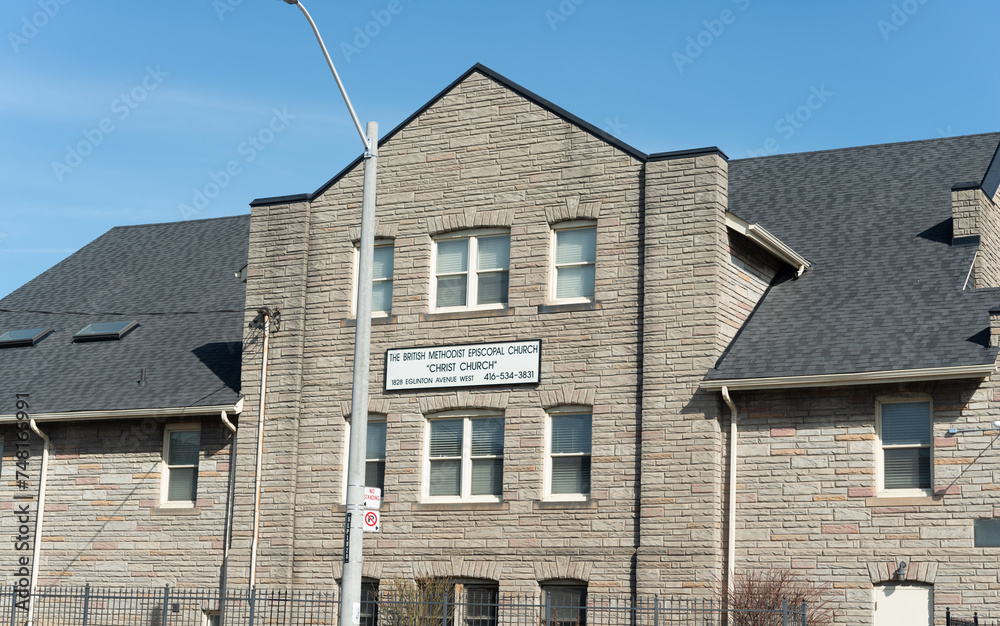 exterior building facade and sign of Christ Church, The British ...