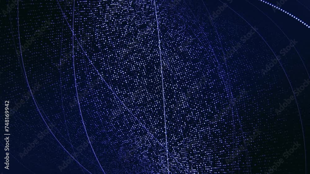 Looped animation of abstract technology structure made of bright ...