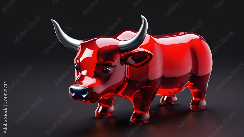 bull. red bull. an animal red bull emoji on a black background. bull ...