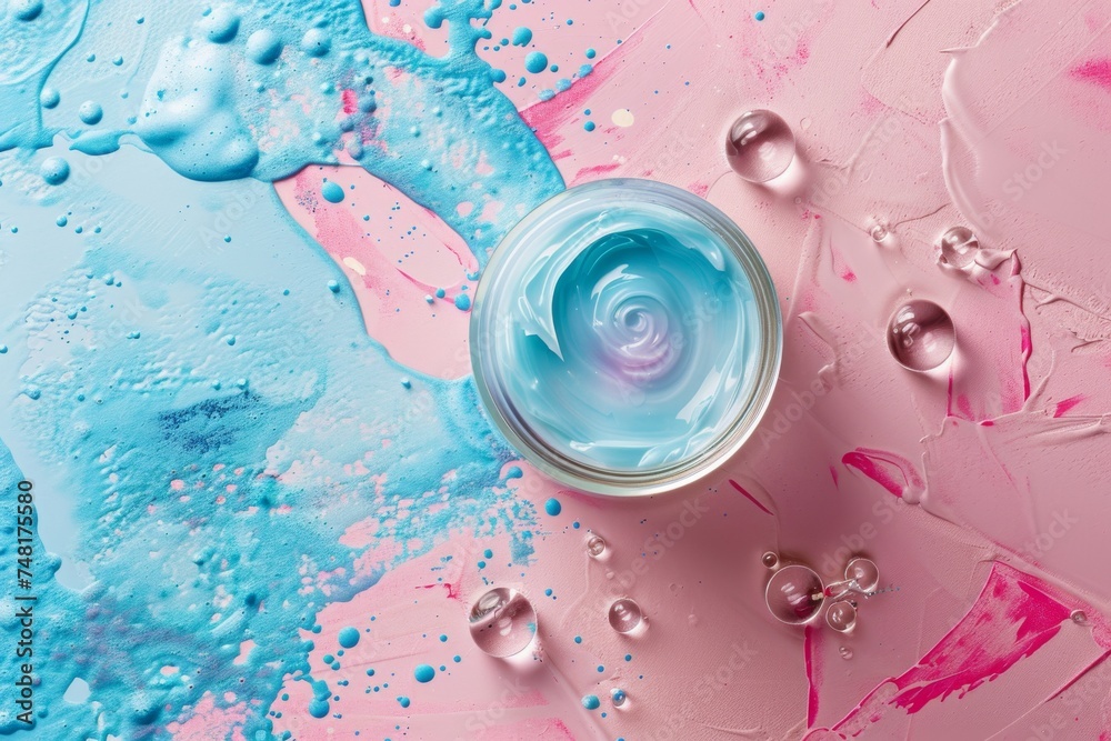 Facial skin renewal cream skin care cream. Skincare treatment products ...