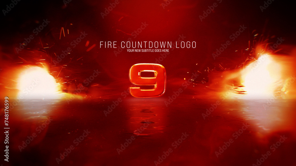 Fire Countdown Logo Opener Stock Template | Adobe Stock