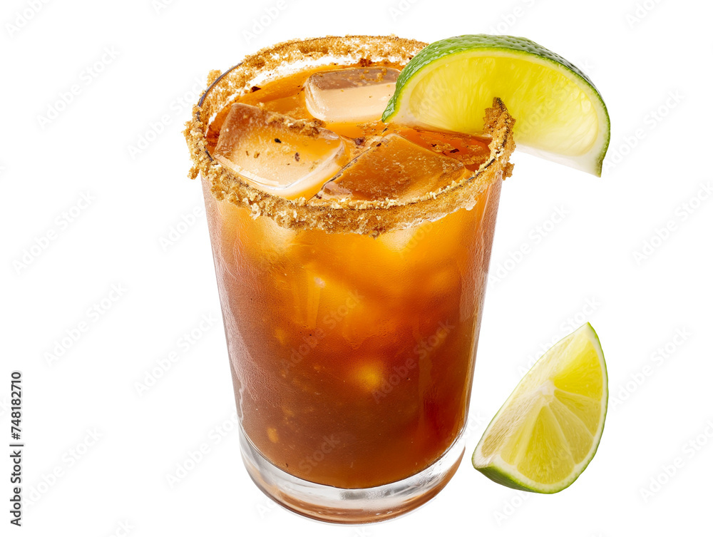 Michelada on transparent background. Traditional Mexican spicy beer ...