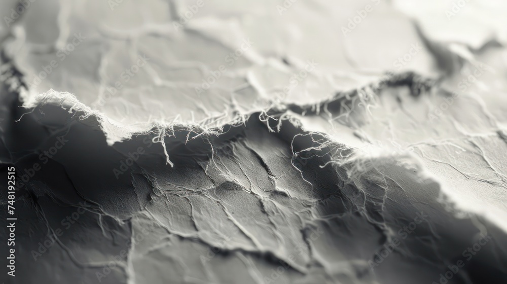 Macro Close-Up Texture of Torn Paper Fibers with Ripped Edges and ...