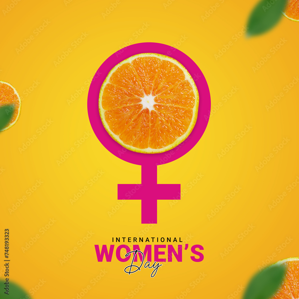 Women's Day orange juice fruit creative concept ad design idea, Women's ...