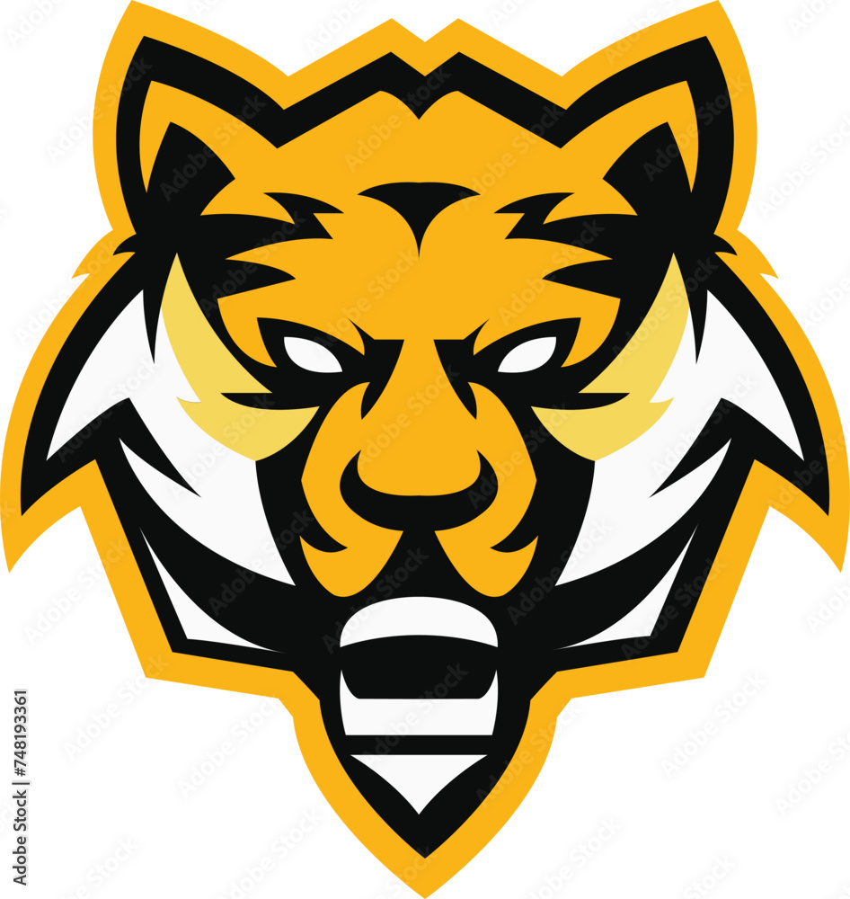 Tiger Logo design, Tiger sports logo vector, Tiger head illustration ...