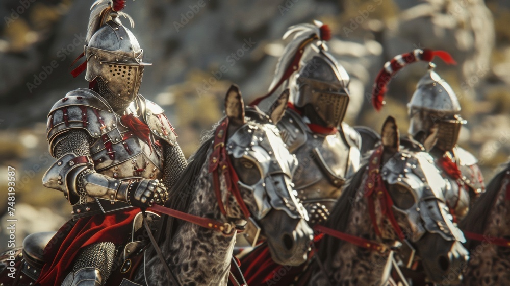 These heavily armored cavalrymen are a formidable sight with their ...