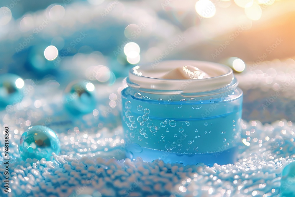 Facial spa skin care cream. Skincare treatment products: preparation ...