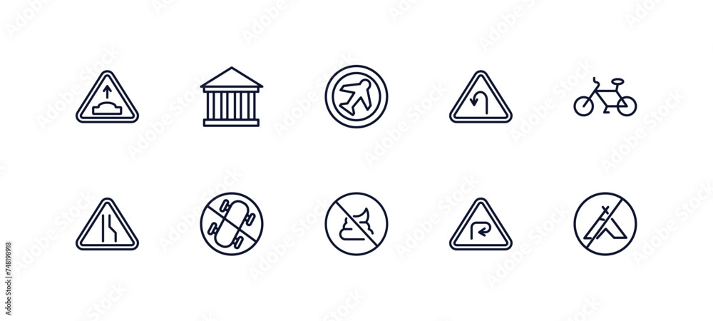 outline icons set from traffic signs concept. editable vector such as ...