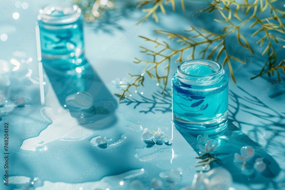 Facial up skin care cream. Skincare treatment products: container ...