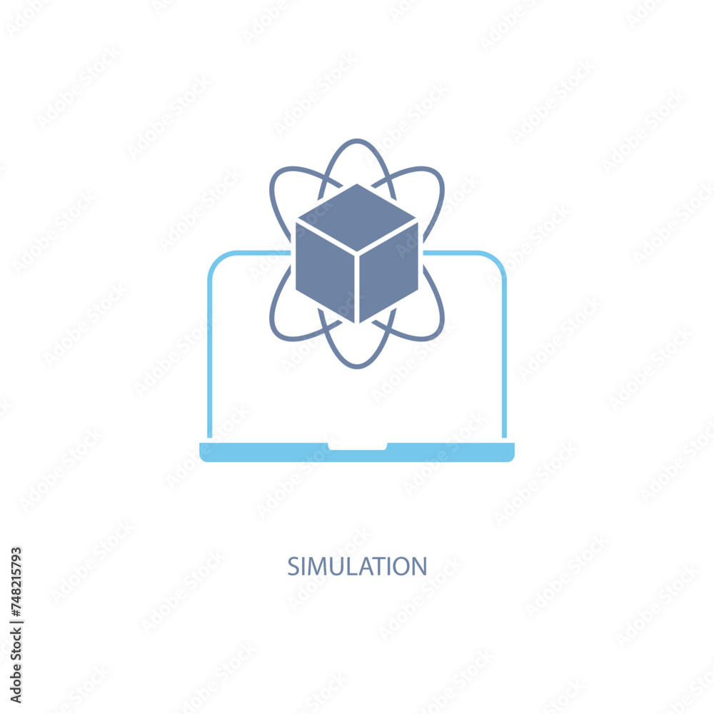 simulation concept line icon. Simple element illustration. simulation ...